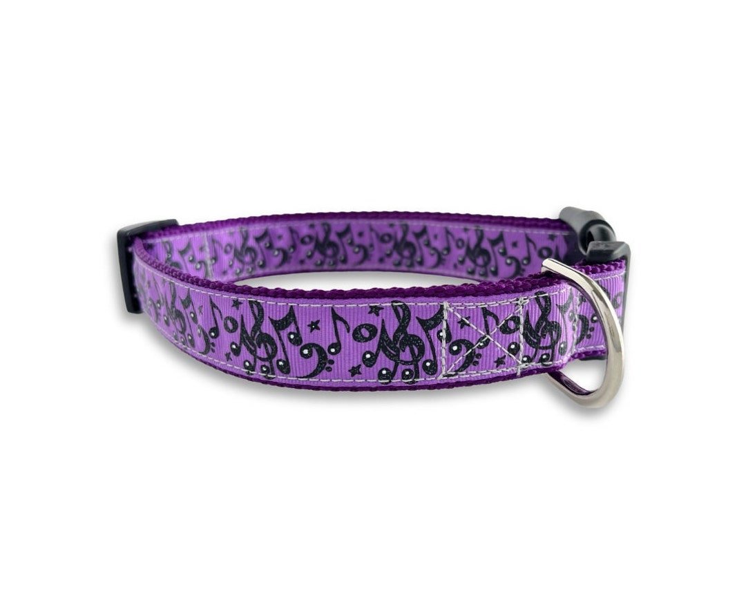 Music Note Dog Collar, Medium & Large Adjustable Size, Music City Dog ...