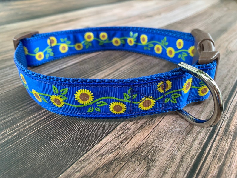 Sunflower Dog Collar, Medium & Large Adjustable Size, Summer Dog Collar ...