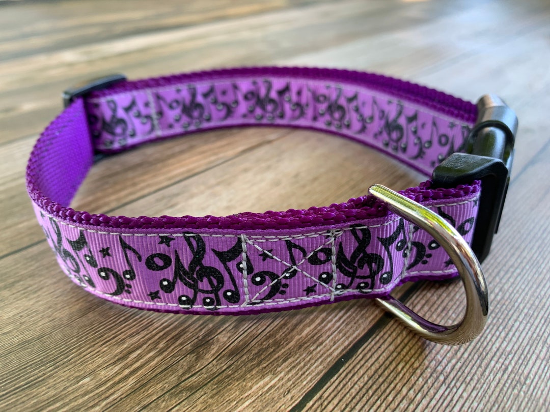 Music Note Dog Collar Medium & Large Adjustable Size Music - Etsy