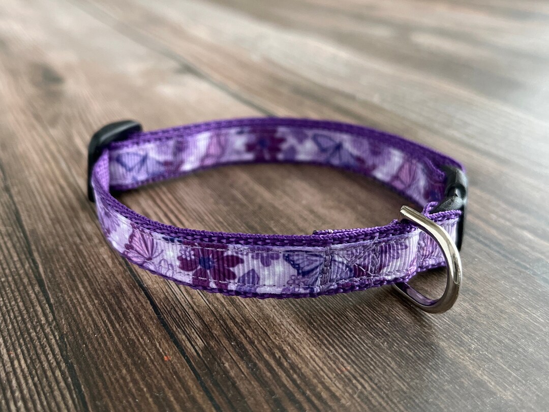 Purple Butterfly Collar, Breakaway Cat Collar, Mini Teacup Dog Collar ...