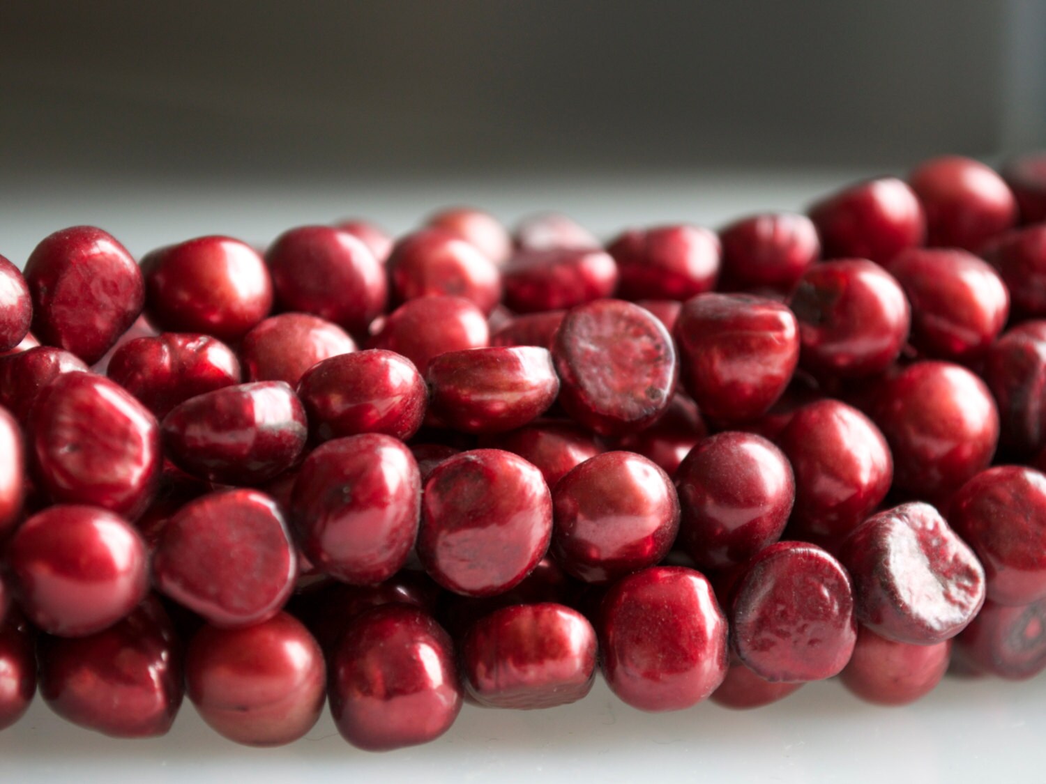 Fresh Water Pearl Nugget Shape Red Burgundy Color Size - Etsy