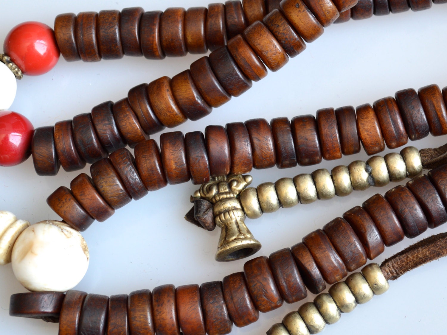 Ancient OX Bone Necklace With Shell Beads and Copper Charm - Etsy