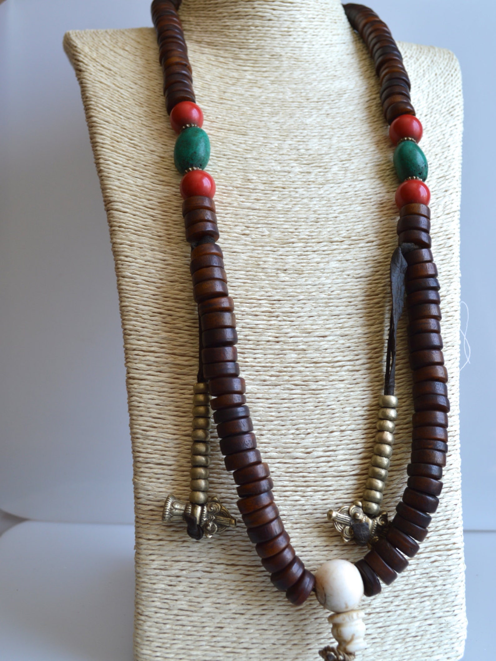 Ancient OX Bone Necklace With Shell Beads and Copper Charm - Etsy