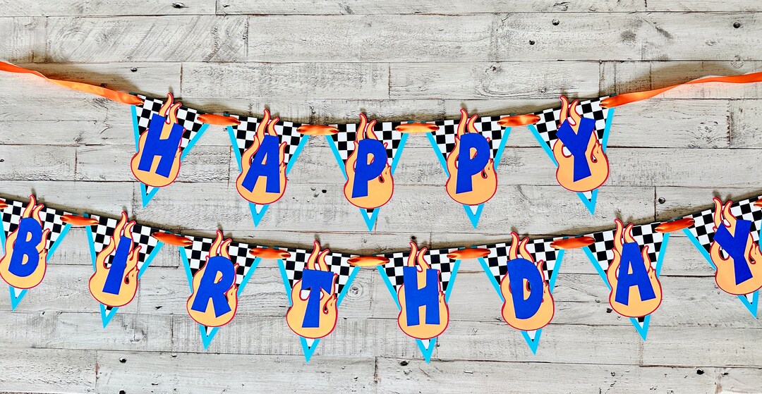 Race Car Birthday Banner, Racing Theme Birthday, Race Car Party ...