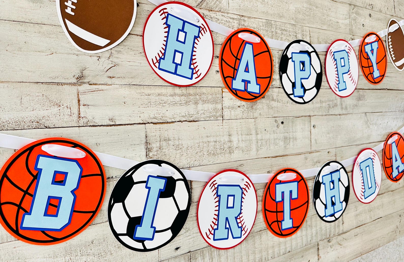 Sports Birthday Banner: Football, Soccer, Baseball, Basketball Party - Etsy