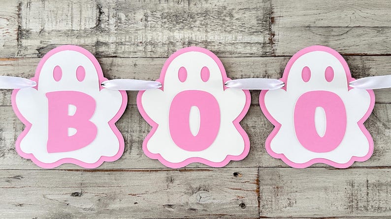 Pastel Ghost Banner: Spooky Halloween Cardstock Decor - Etsy