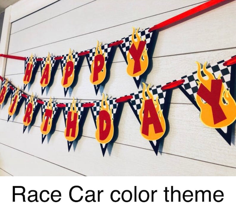 Race Car Birthday Banner Racing Theme Birthday Race Car - Etsy