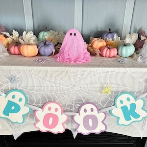 Pastel Ghost Banner: Spooky Halloween Cardstock Decor - Etsy