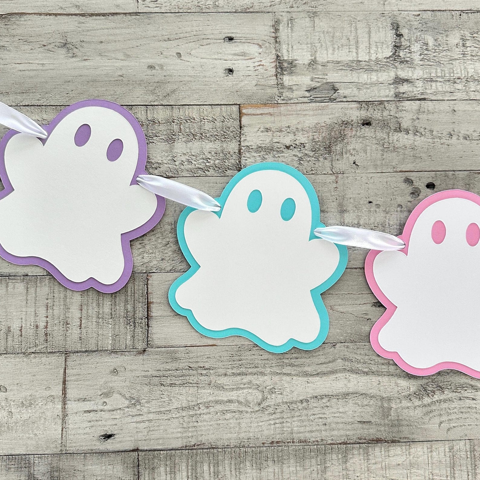 Pastel Ghost Banner: Spooky Halloween Cardstock Decor - Etsy