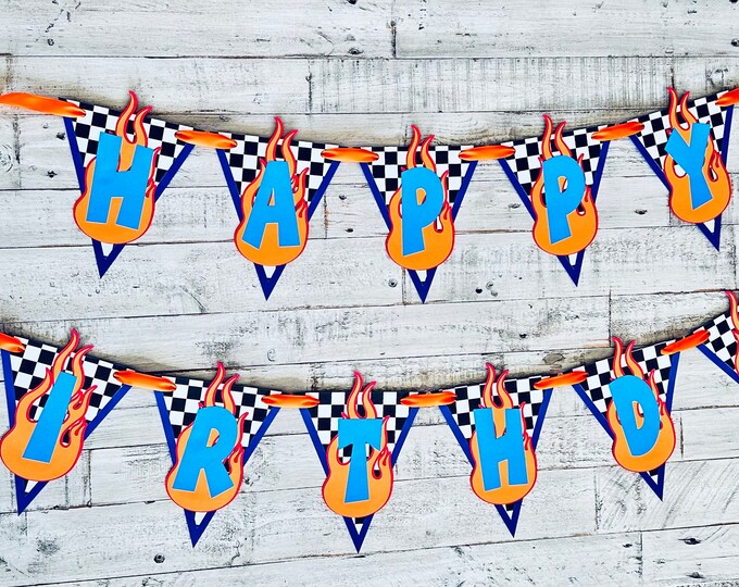 Race Car Birthday Banner, Racing Theme Birthday, Race Car Party ...