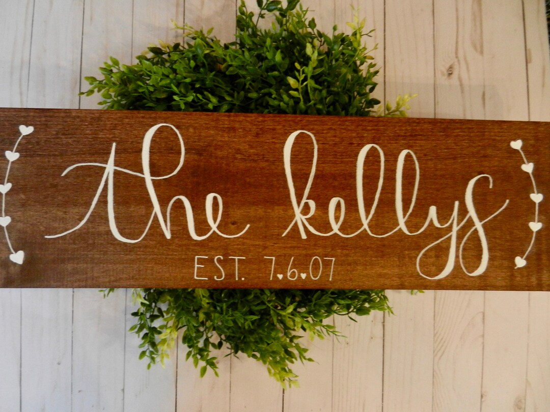 Custom Wedding Name Sign, Couple Established Sign, Custom Marriage Sign ...