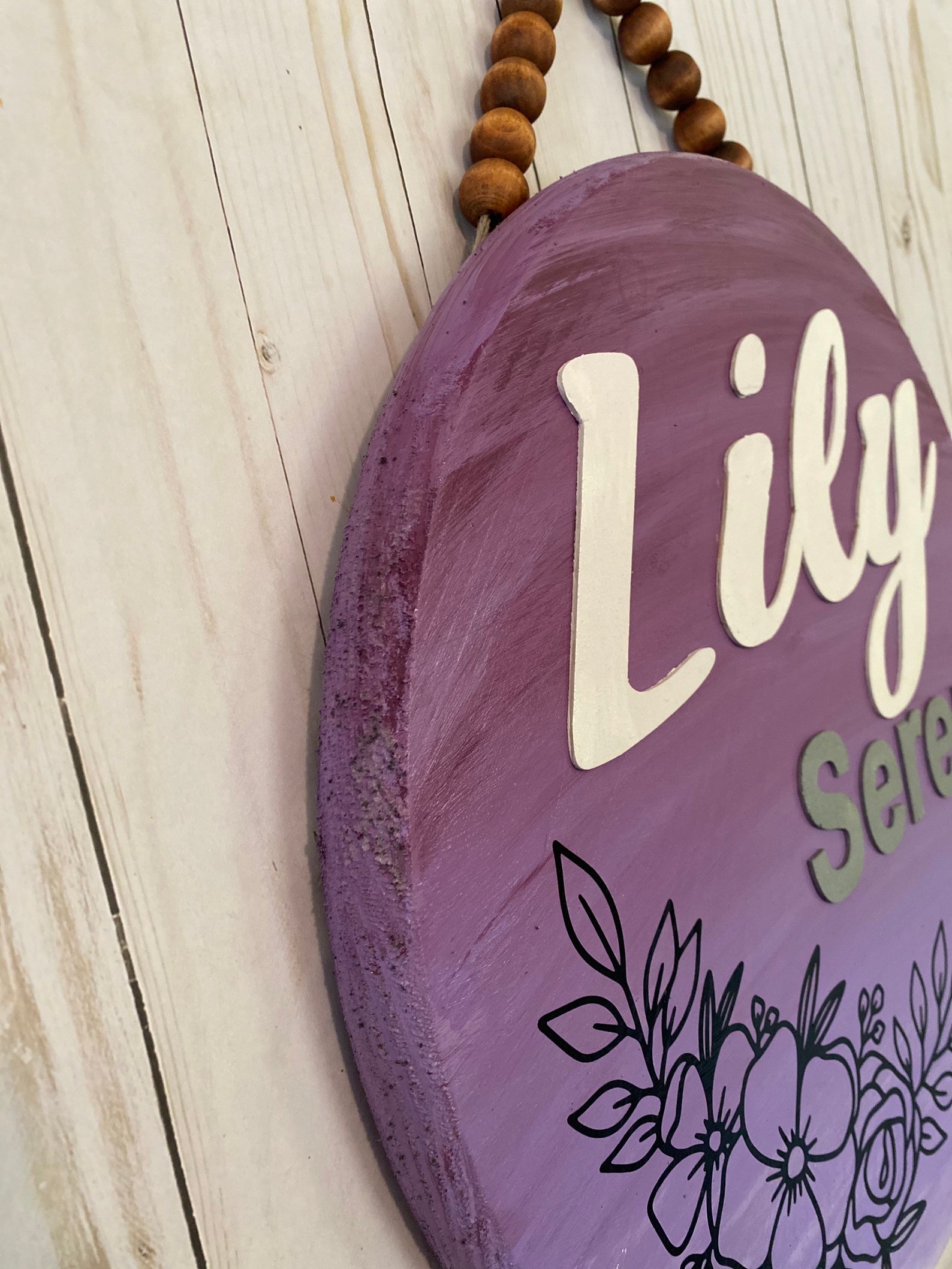 Nursery Name Hanging Wood Name Sign Wood Wreath Nursery - Etsy