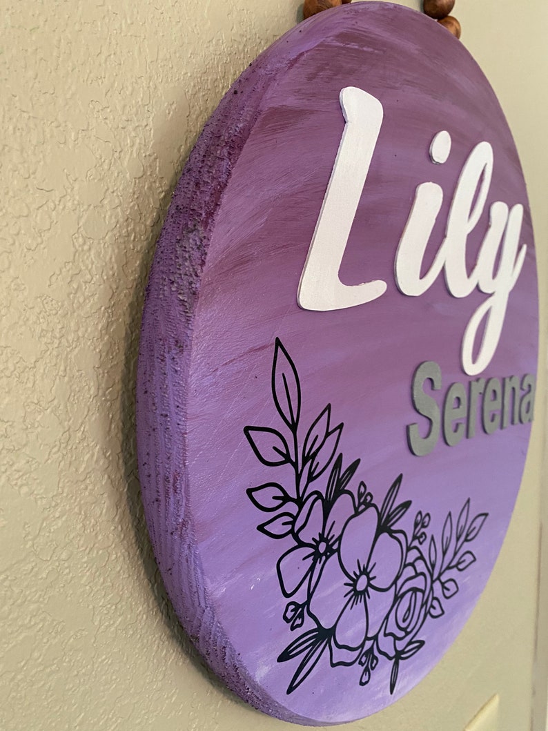 Nursery Name Hanging Wood Name Sign Wood Wreath Nursery - Etsy