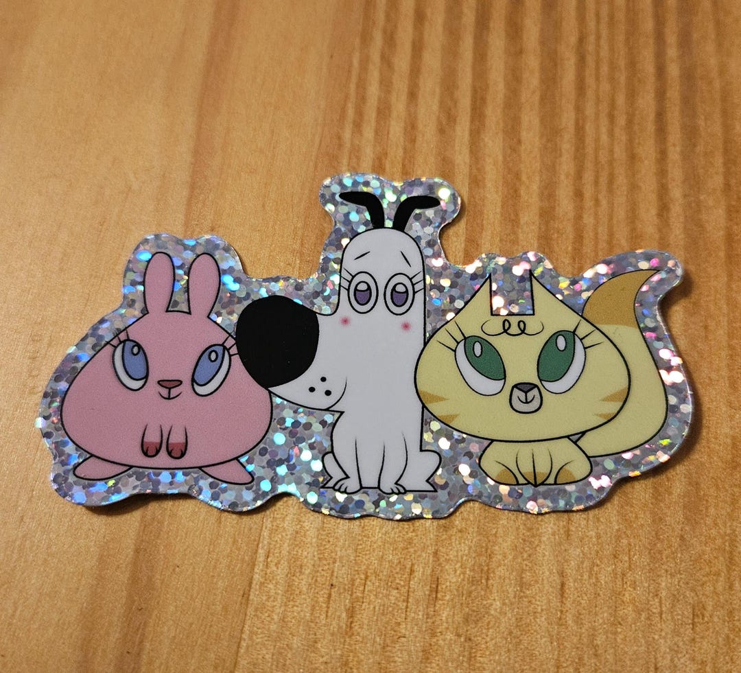 The Fluffy Bunch Power Puff Girls Pets Animals Glitter Sticker - Etsy