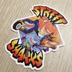 Street Sharks Cartoon 90s Vinyl Glossy Sticker - Etsy