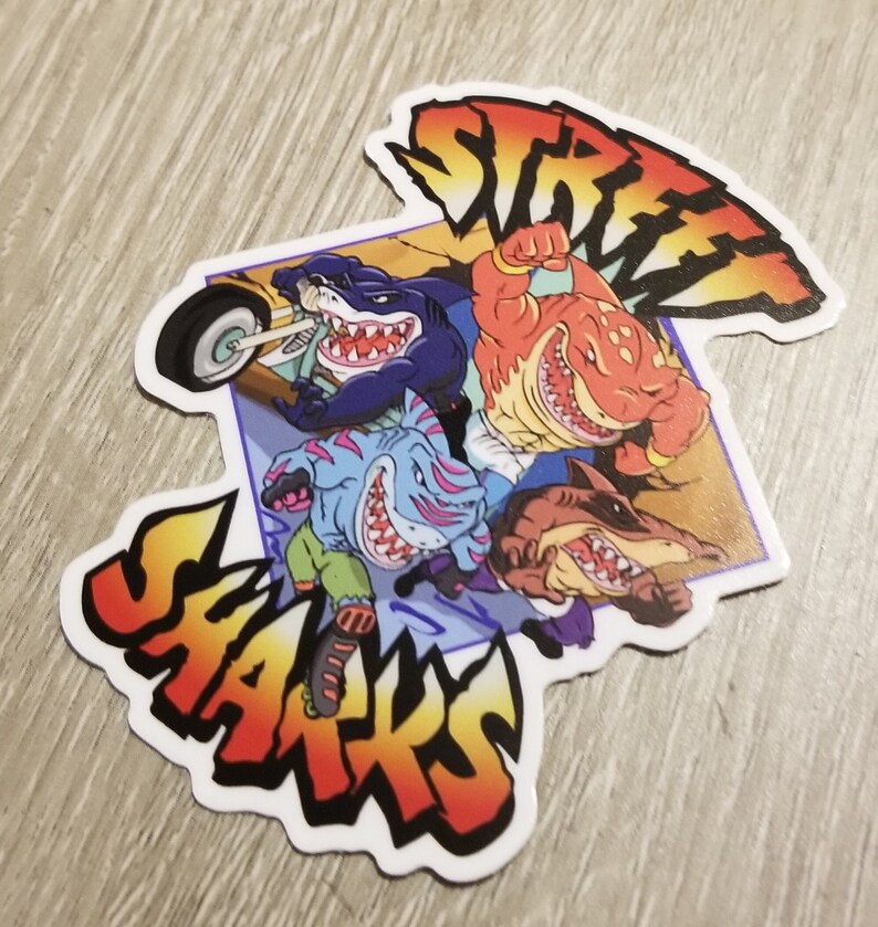 Street Sharks Cartoon 90s Vinyl Glossy Sticker - Etsy