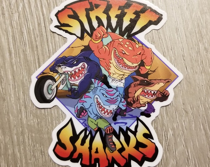 Street Sharks Cartoon 90s Vinyl Glossy Sticker - Etsy