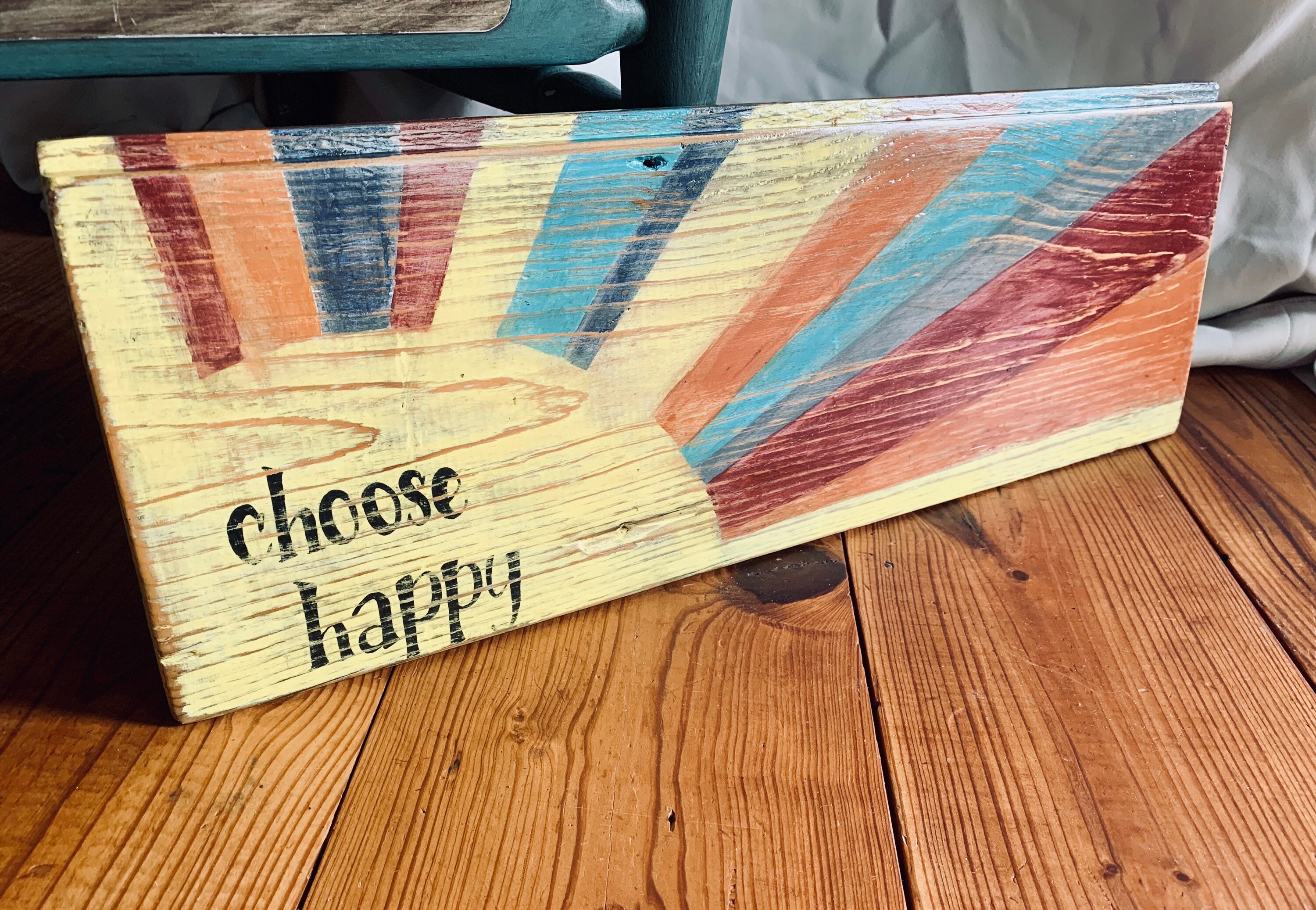 Good Vibes Sign, Gift for Friend, Rustic Wooden Sign, Rainbow Sign ...