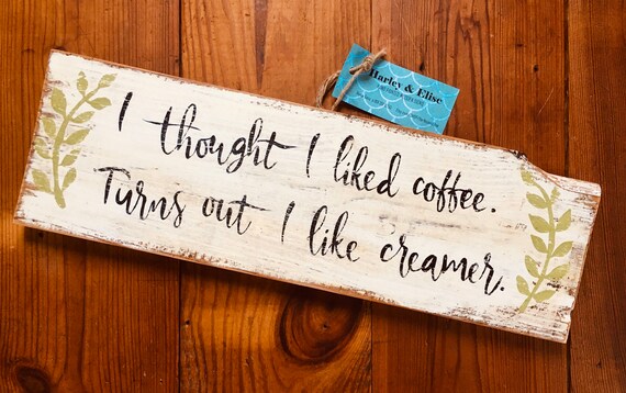Creamer Sign Coffee Lover Sign Coffee Decor Kitchen Decor | Etsy