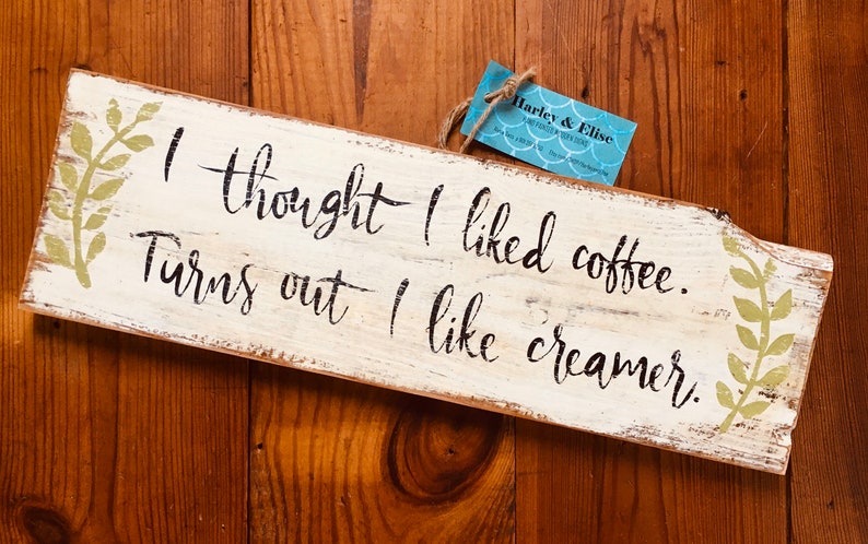 Creamer Sign, Coffee Lover Sign, Coffee Decor, Kitchen Decor, Funny ...