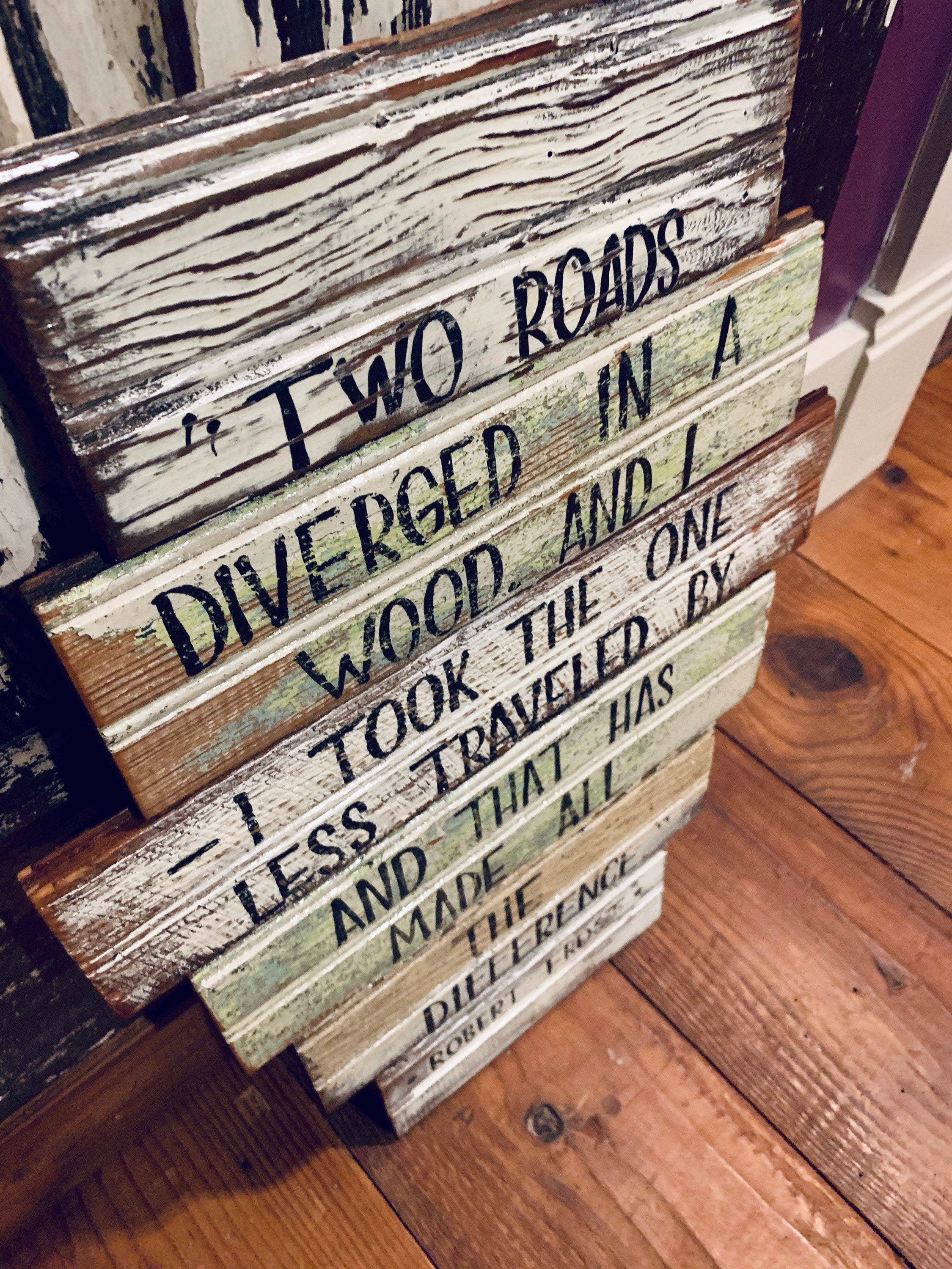 Poetry Sign, Robert Frost, Two Roads Diverged in a Wood, Poem ...