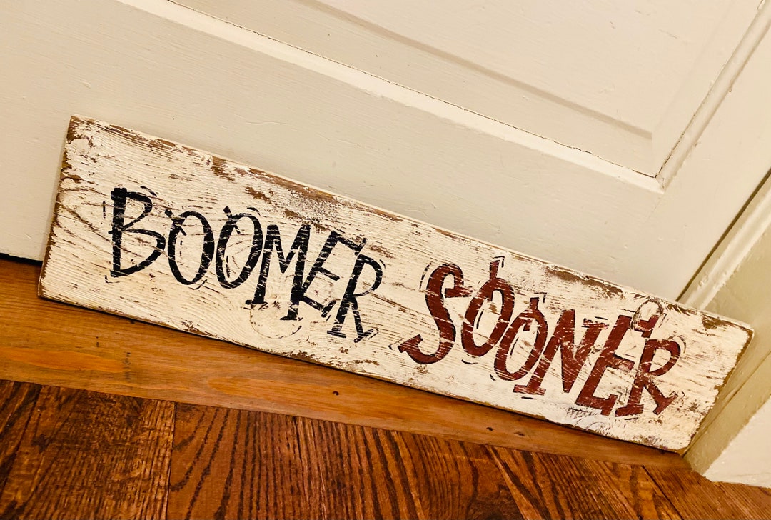 Boomer Sooner Wood Sign, Oklahoma Sooners Decor, Hand Painted - Etsy.de