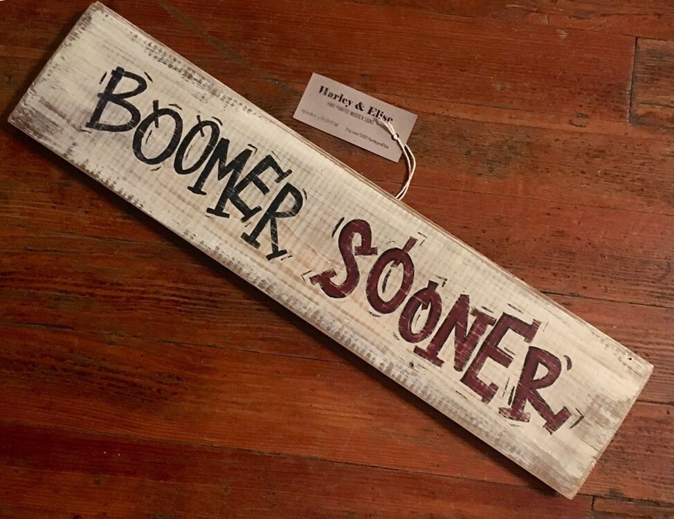Boomer Sooner, Boom Soon Decor, Boom Soon, Sooner Welcome Sign, Sooner ...