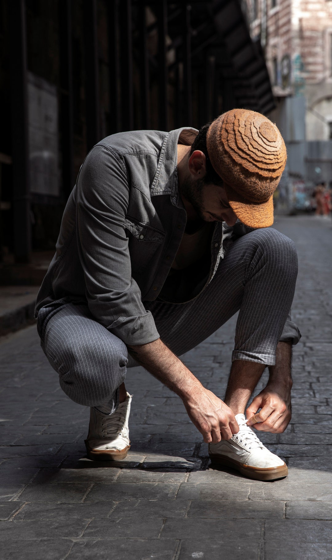 Brown Felt Handmade Baseball Cap, Natural Wool Designer Unique Trucker ...