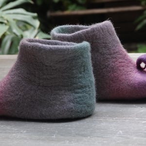 Curled Toe Felt Slippers, Whimsical Design Unique House Shoes, Nature ...