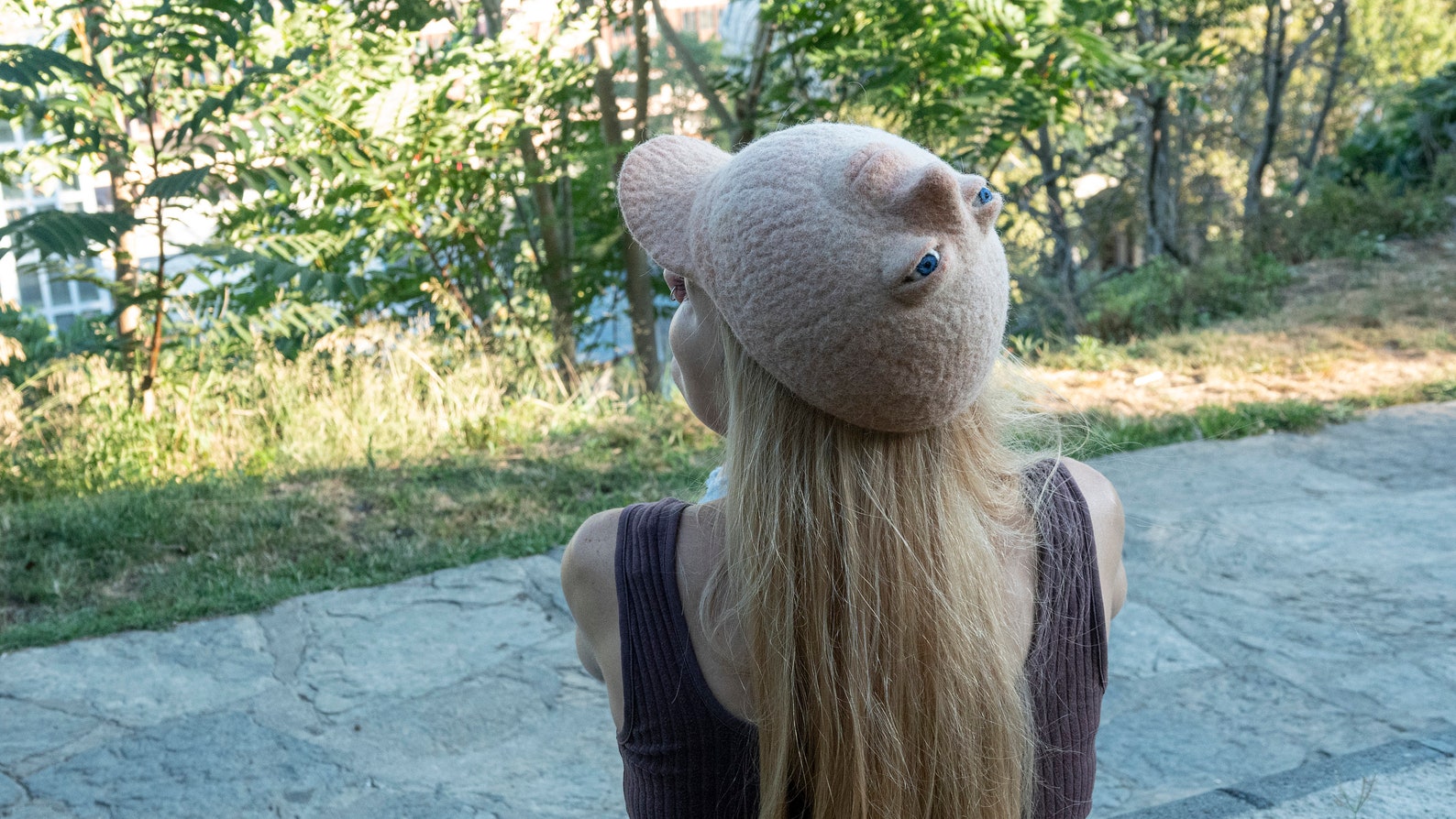 Hat With Human Face, Wearable Art, One of a Kind Design, Felt Baseball ...