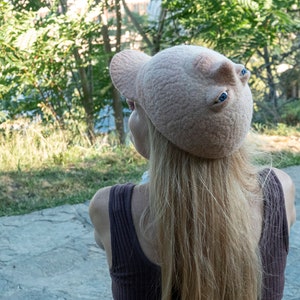 Hat With Human Face, Wearable Art, One of a Kind Design, Felt Baseball ...