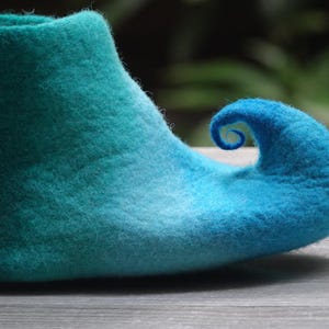 Curled Toe Felt Slippers, Whimsical Design Unique House Shoes, Nature ...