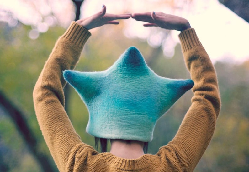 Star Felt Hat Galaxy Fashion Art to Wear Outer Space Cap | Etsy