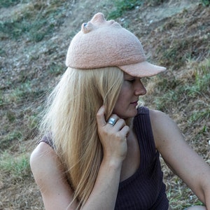 Hat With Human Face, Wearable Art, One of a Kind Design, Felt Baseball ...