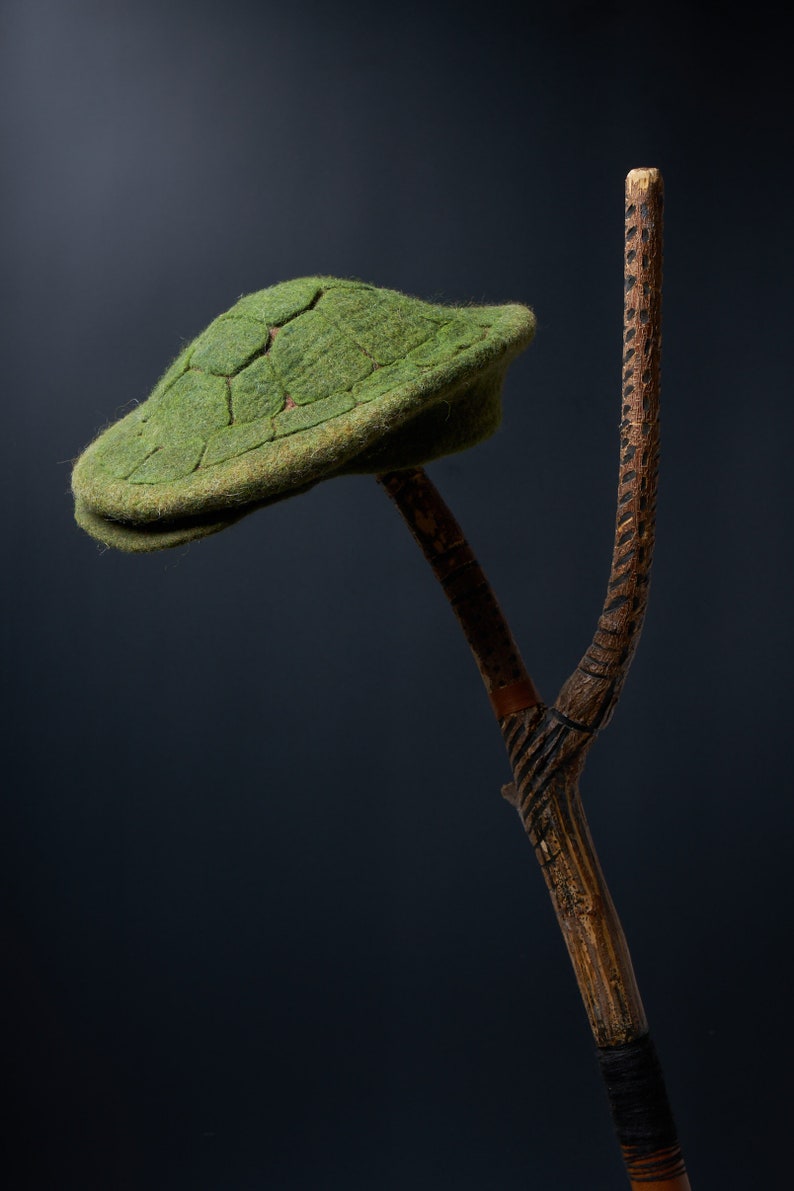 Handmade Turtle Shell Hat Green Felt Nature Inspired Hat - Etsy