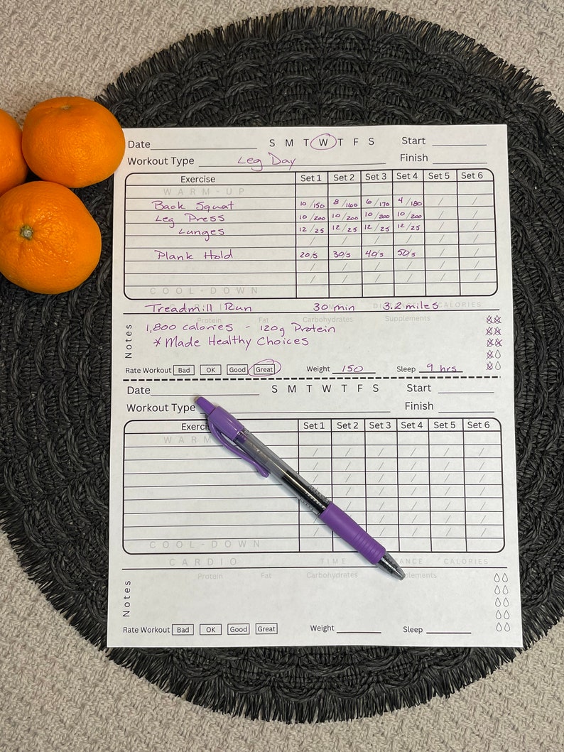 Printable Daily Fitness Planner | Downloadable Journal, Printable ...