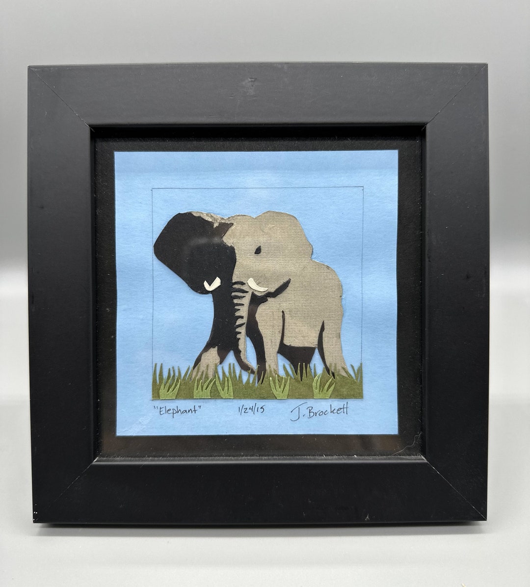 Elephant, Paper Collage, Original Art, Small Art - Etsy