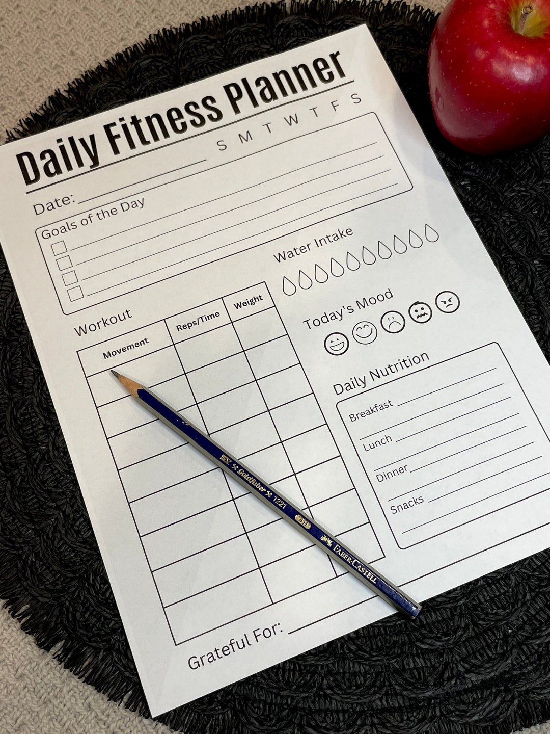 Printable Daily Fitness Planner | Downloadable Journal, Printable ...