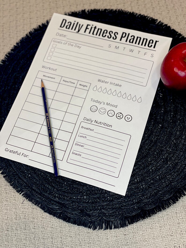 Printable Daily Fitness Planner | Downloadable Journal, Printable ...