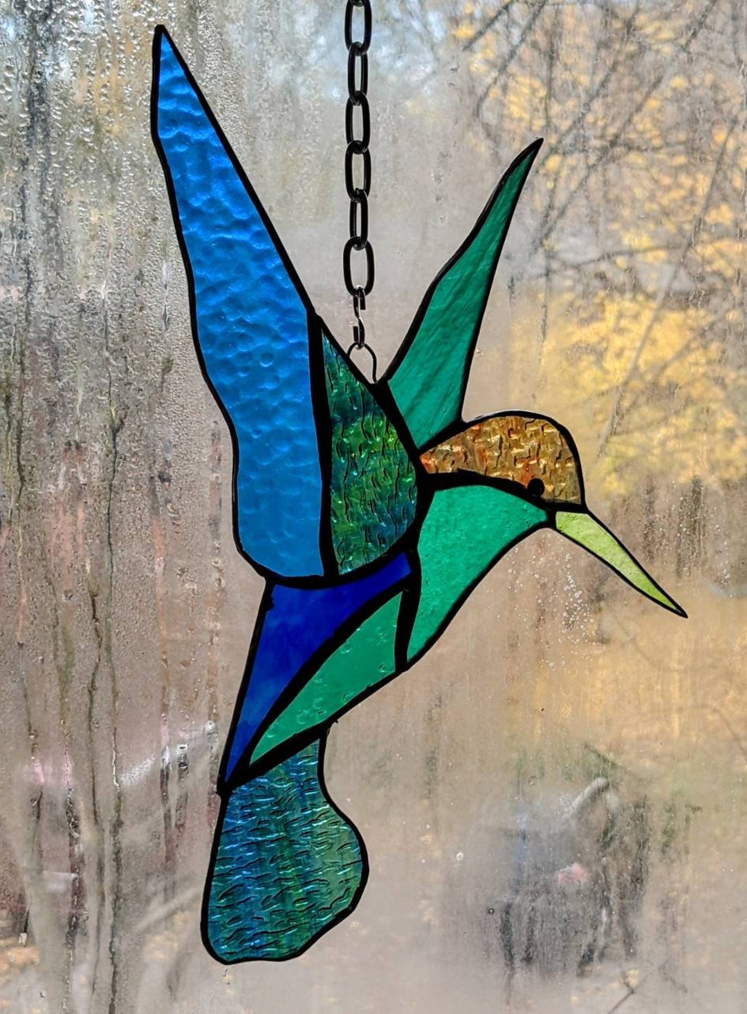 Stained Glass Hummingbirds Large - Etsy