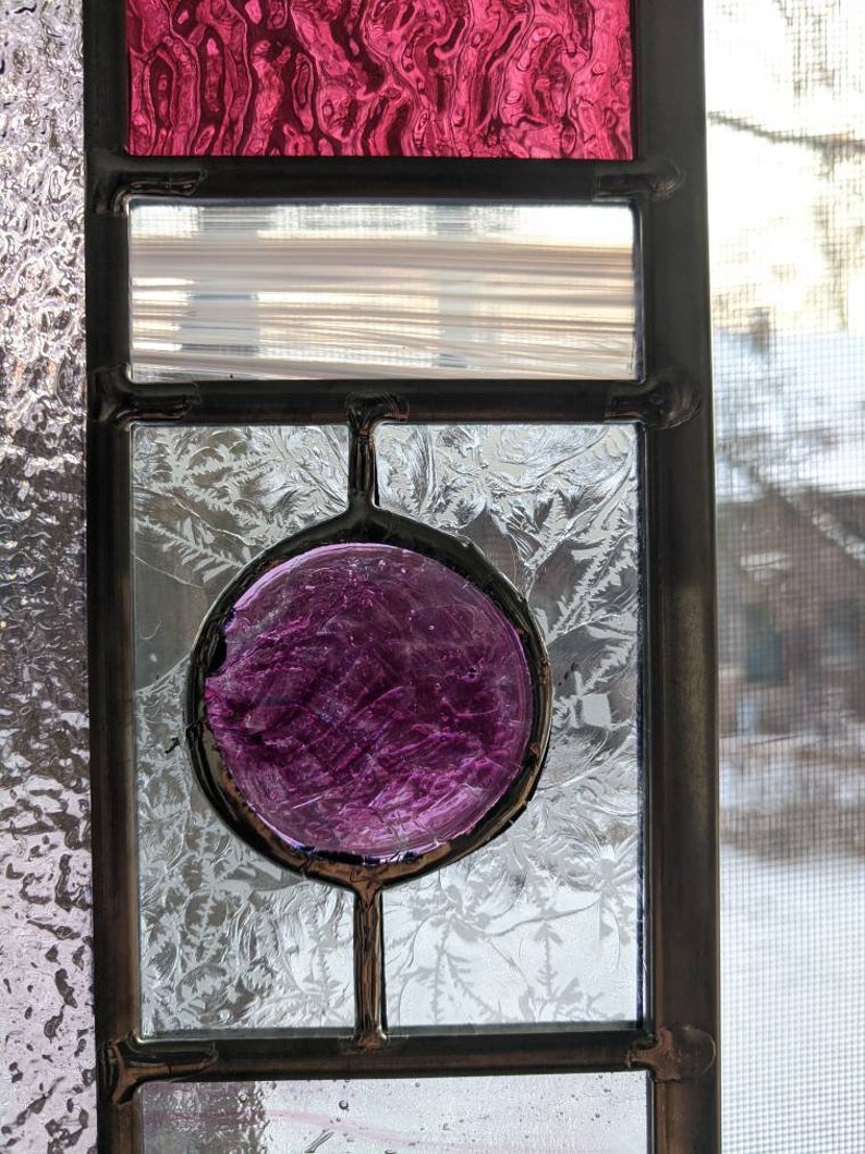 Lovely Pink STAINED GLASS PANEL Window Glass Art One of a - Etsy