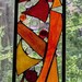 Red Orange Stained Glass Window Panel, Modern Home Decor (4.5x25 Inches ...