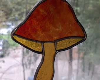 Hundertwasser Inspired Whimsical, Multicolor, Mushrooms 3 Stained Glass ...