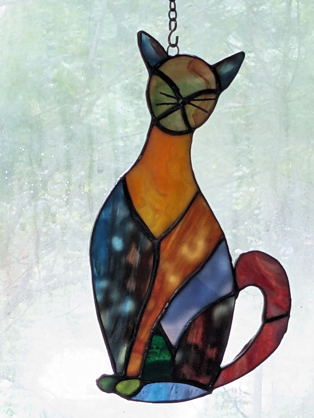 Stained Glass Calico Cat - Etsy