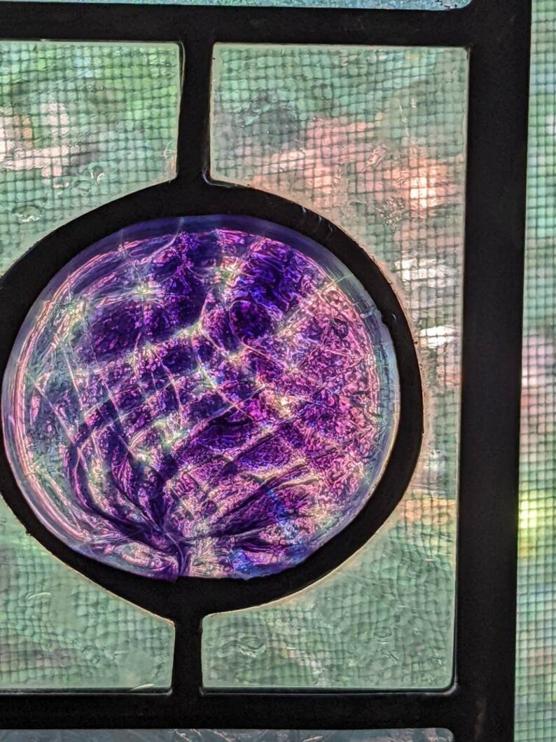 STAINED GLASS PANEL Purple/ Blue Window Glass Art Home Decor - Etsy