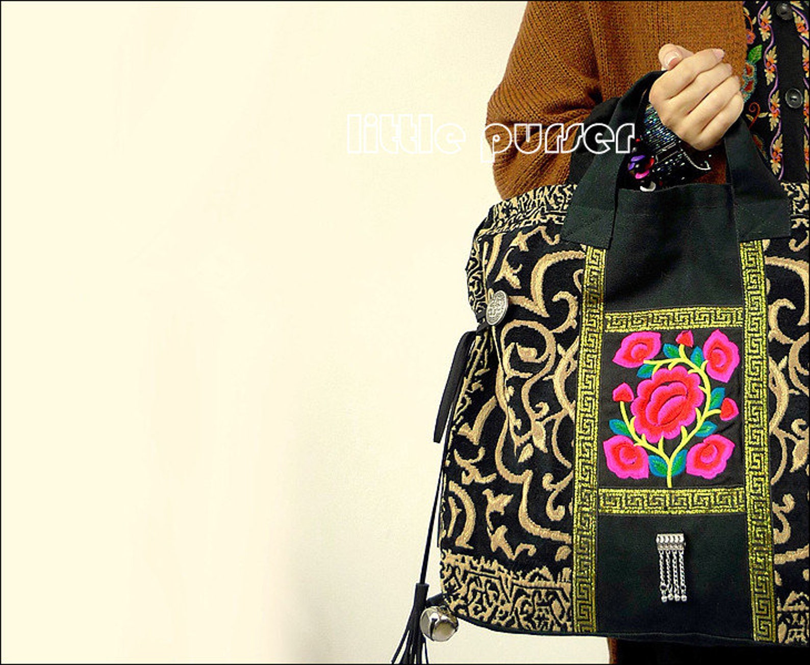 Hand Made Bag/ Embroidery Tote Bag/obliquely Across the - Etsy