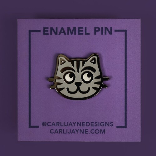 Grey Tabby Cat Enamel Pin Cute Pin Gift for Cat Lover | Etsy