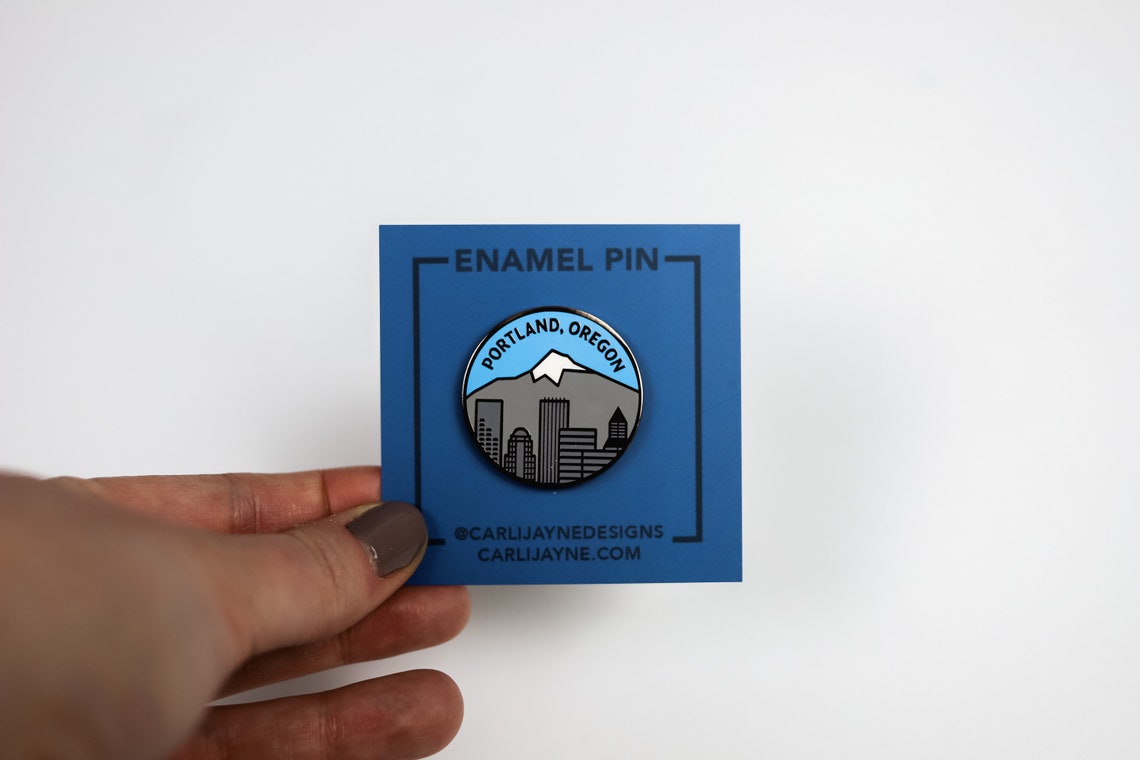 Portland Oregon Enamel Pin State Enamel Pin Oregon Enamel - Etsy