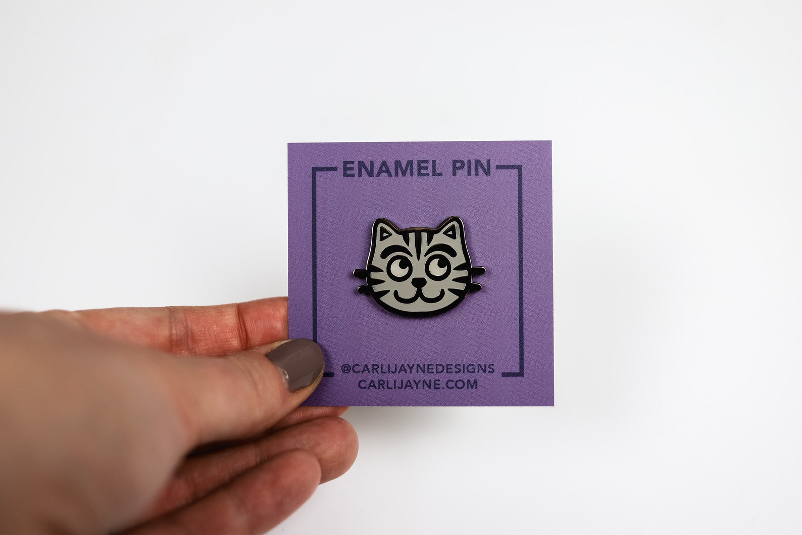 Grey Tabby Cat Enamel Pin | Cute Pin | Gift for Cat Lover | Jean Jacket ...
