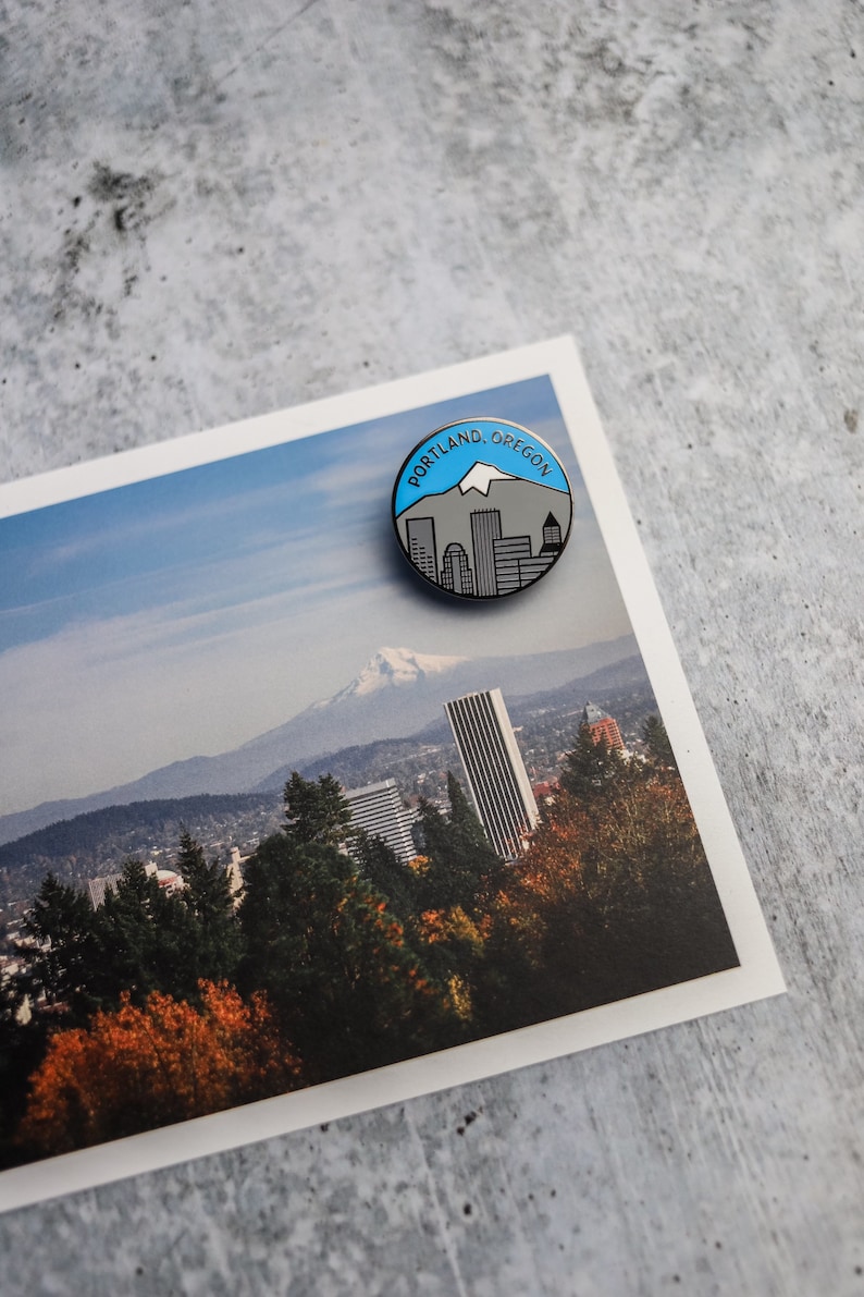 Portland Oregon Enamel Pin State Enamel Pin Oregon Enamel - Etsy
